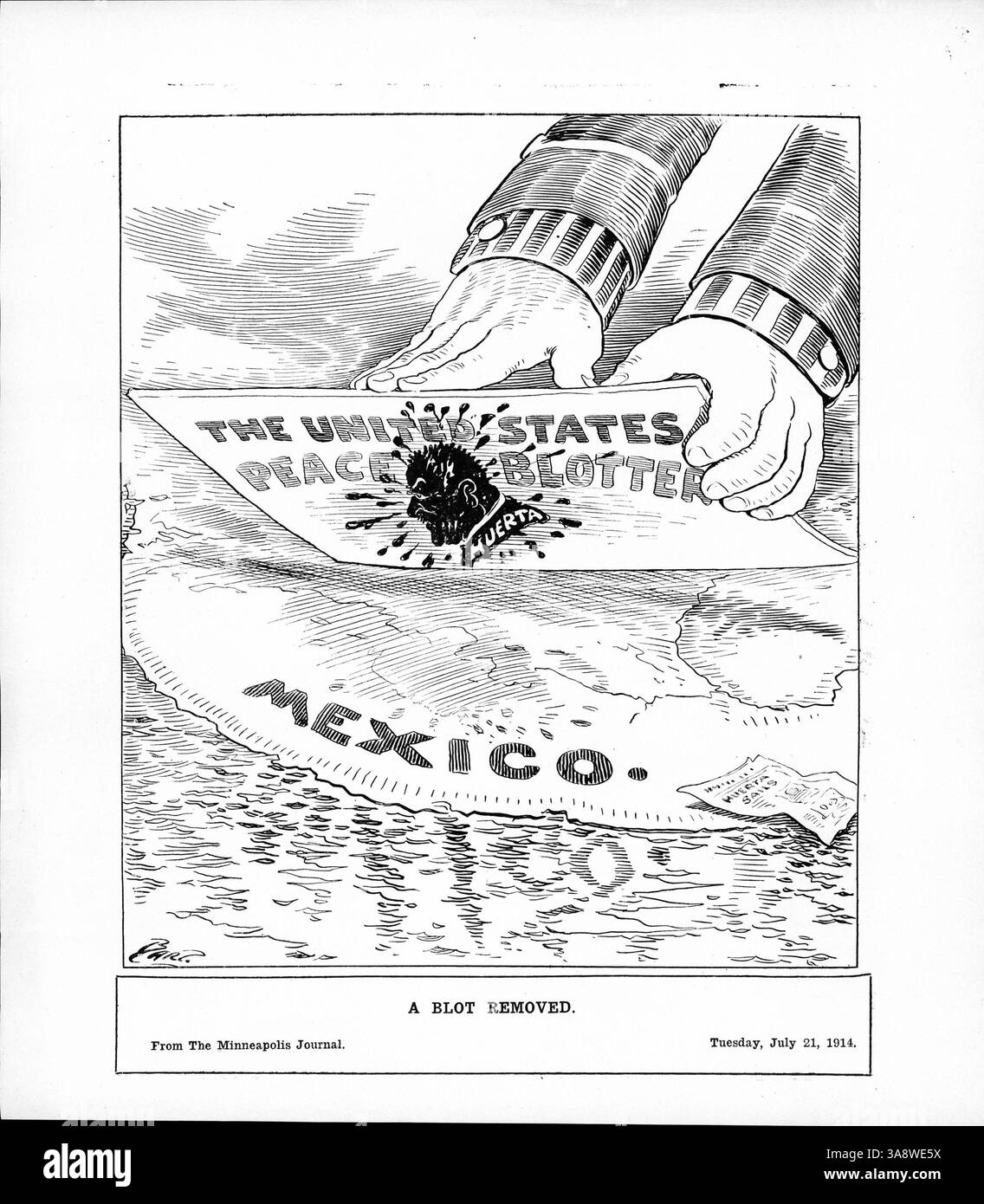 This political cartoon shows Uncle Sam's hands using the United States ...