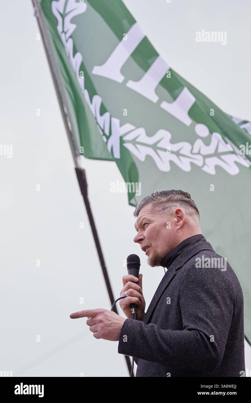 Berlin, Germany. 29th Mar, 2025. Matthias Fischer speaks at a ...