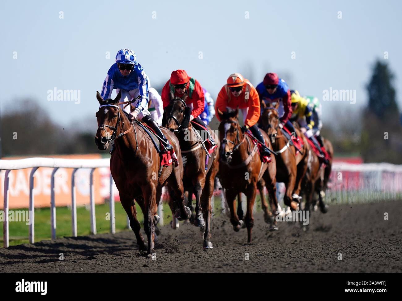 Runners and riders during the Virgin Bet Queen's Prize Handicap at ...
