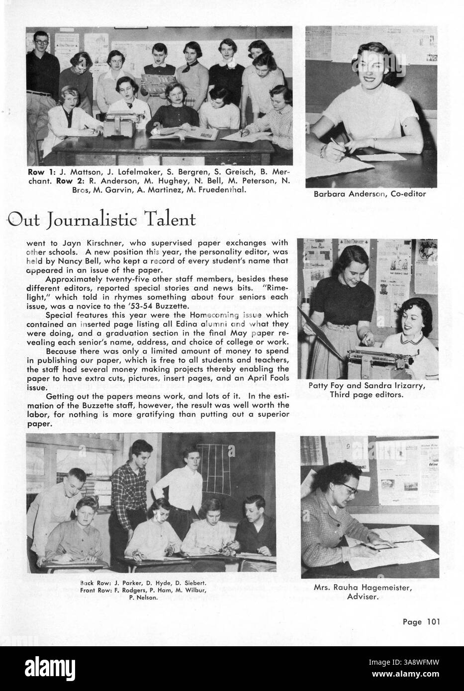 The 1954 'Whigrean' yearbook from Edina-Morningside High School ...