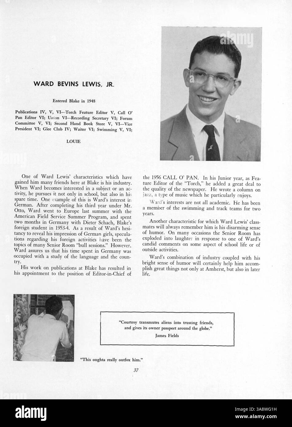 The 1956 Blake Yearbook, 'Call-o-pan', provides a detailed overview of ...