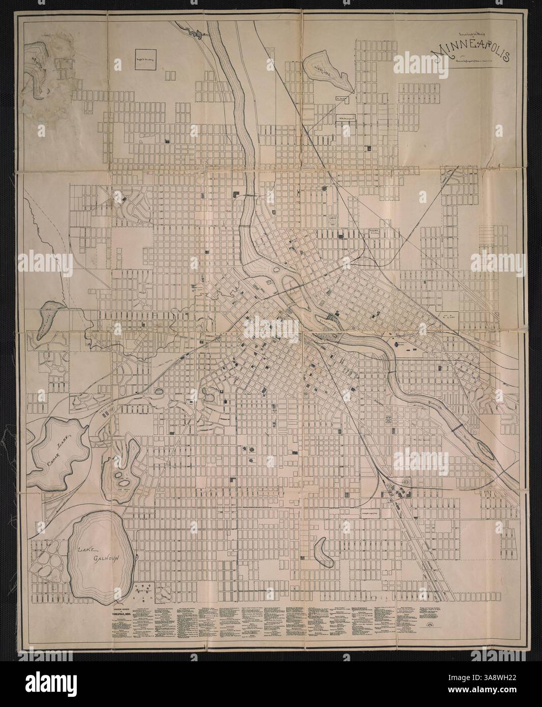This map of minneapolis provides a guide to businesses categoriz hi-res ...