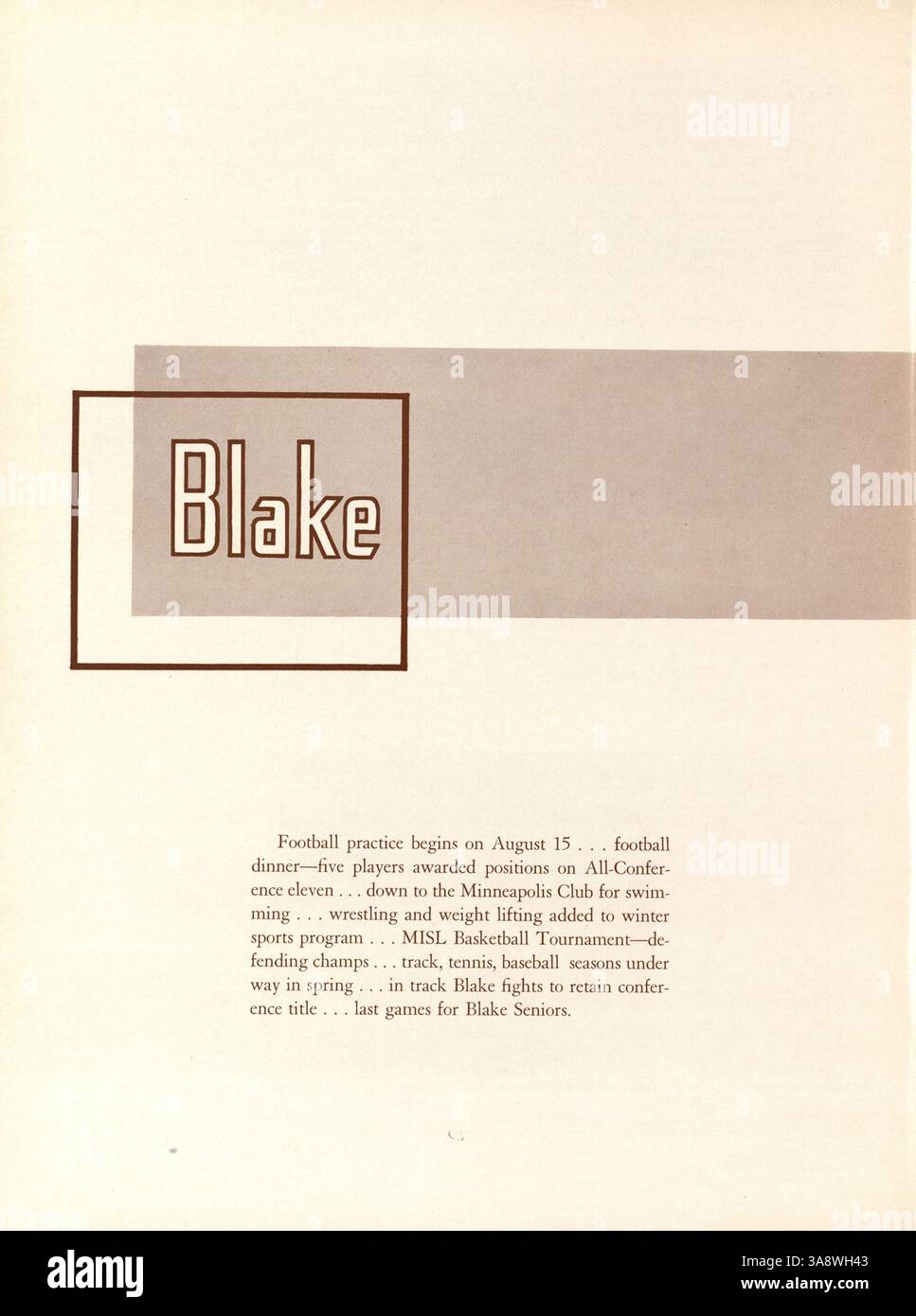 Documents the 1955 1956 year at blake school hi-res stock photography ...