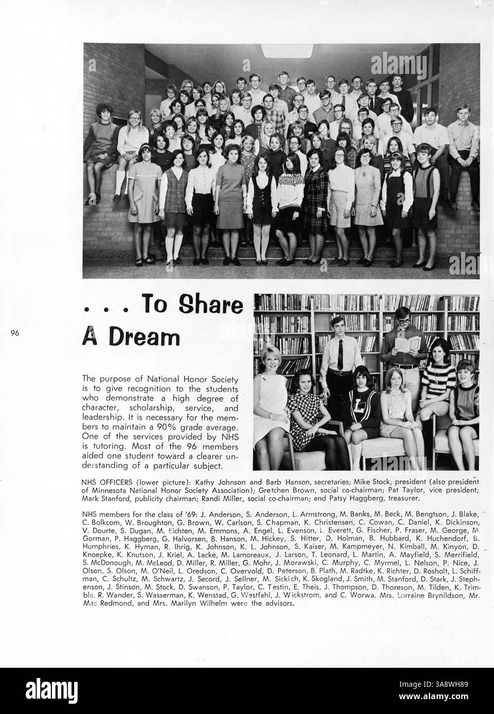 The 1969 lincoln high yearbook documents student life hi-res stock ...