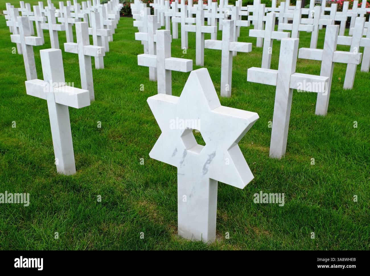 Veterans memorial war cemetery. Jewish cemetery headstone in an ...