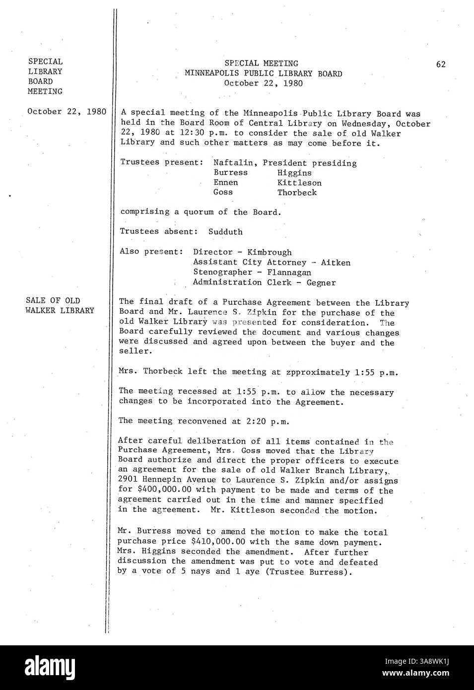 In the 1980 minutes of the minneapolis public library board hi-res ...