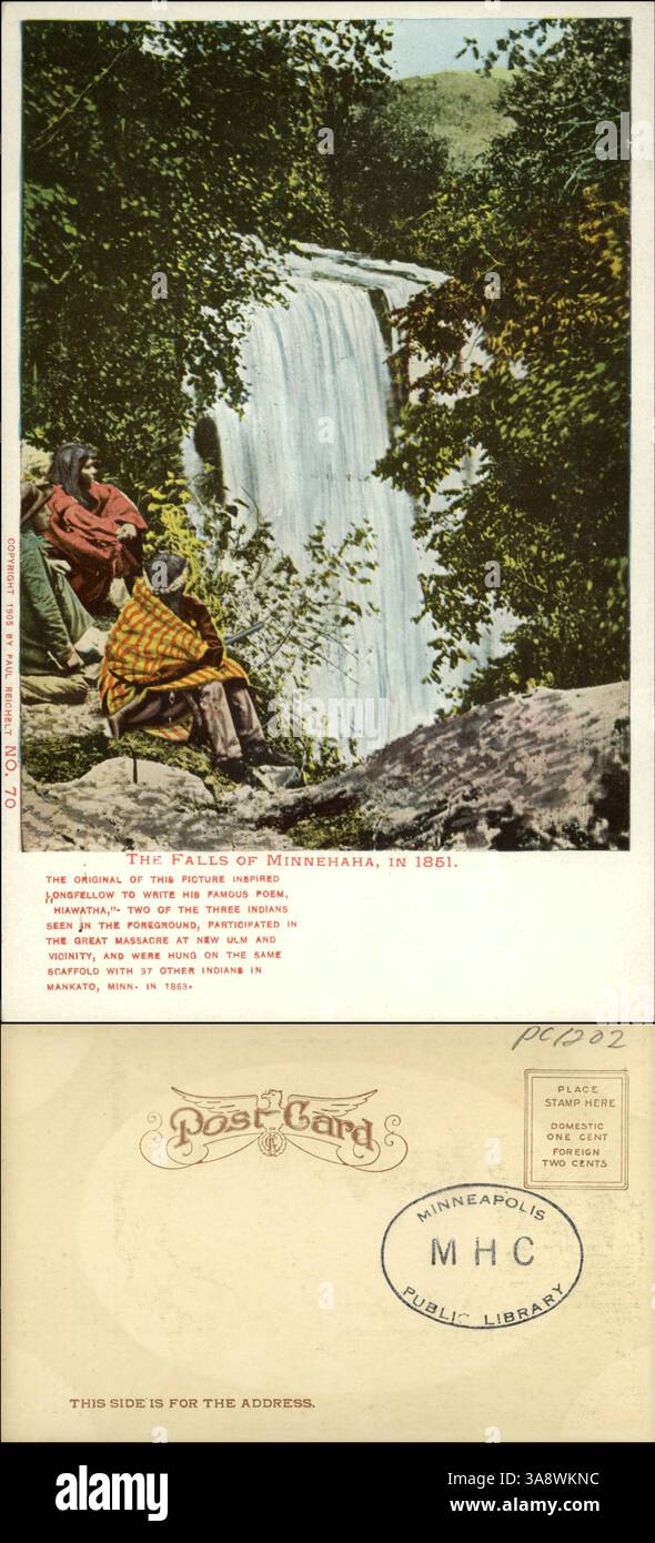The 1851 image of the Falls of Minnehaha shows the landscape that ...