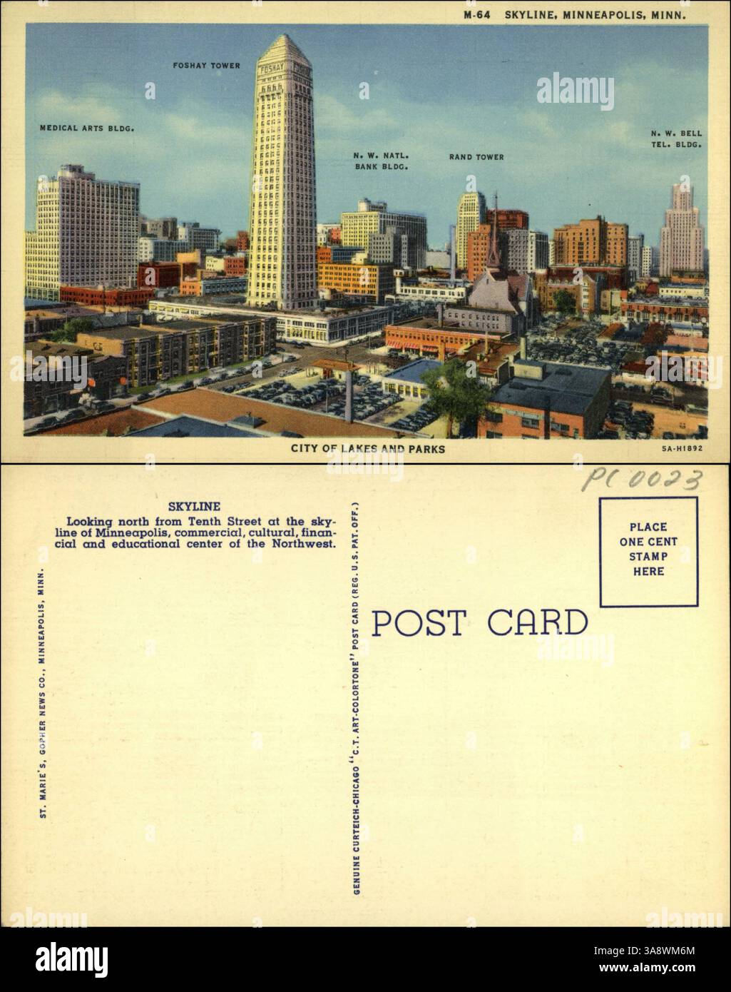 This aerial view of Minneapolis, taken from Tenth Street, highlights ...