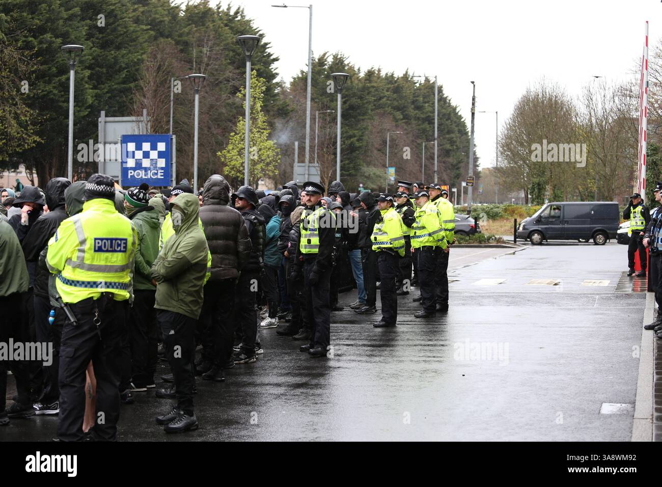 Glasgow, UK. 29th Mar, 2025. Saturday 29th March 2025-Members from Celtic ultras groups such as ...