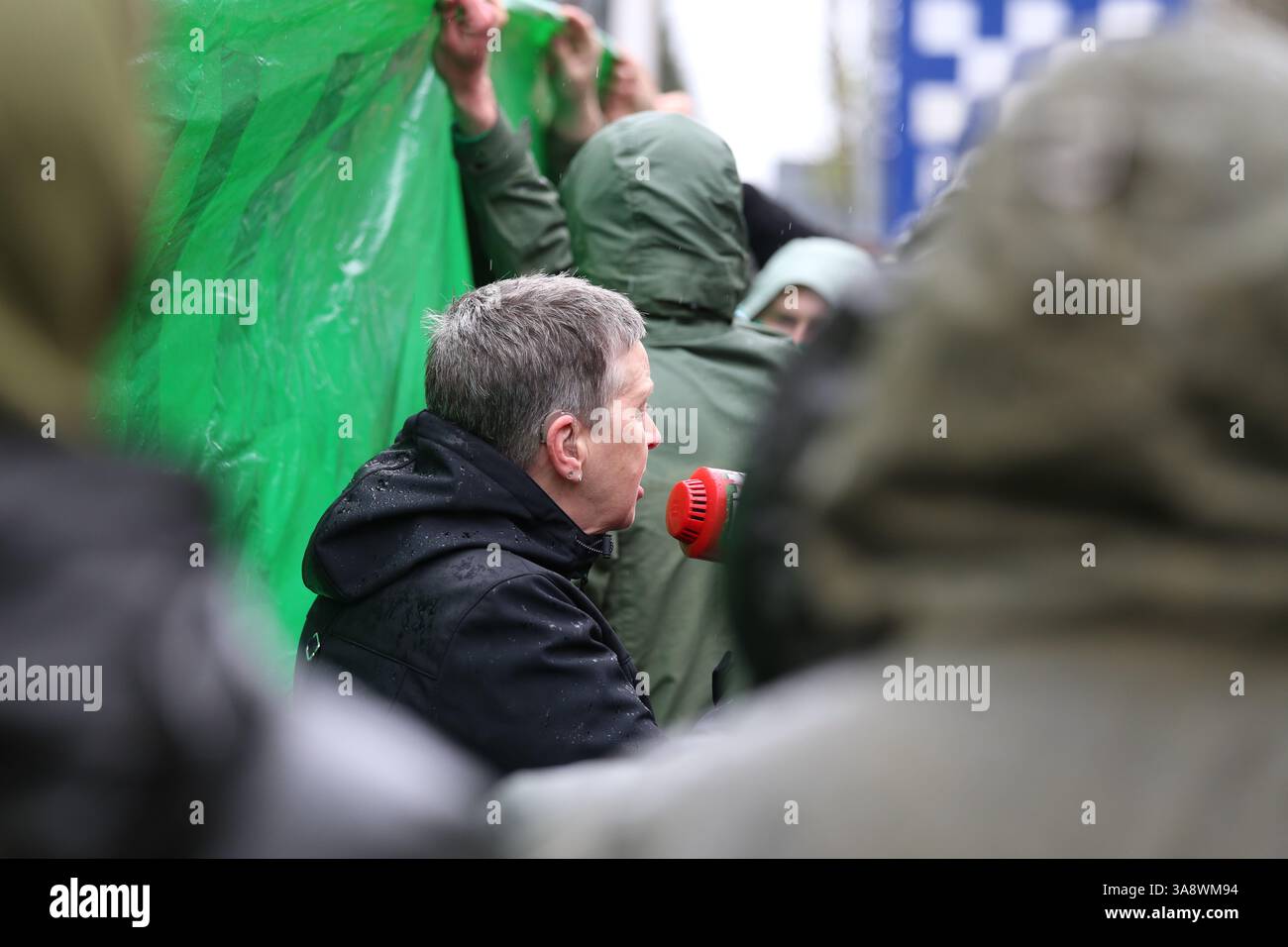 Glasgow, UK. 29th Mar, 2025. Saturday 29th March 2025-Members from Celtic ultras groups such as ...