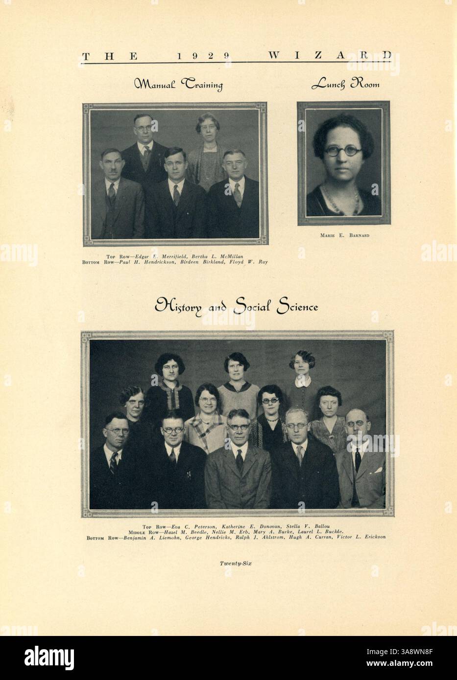 The 1929 'Wizard' yearbook from Edison High School documents students, teachers, clubs ...