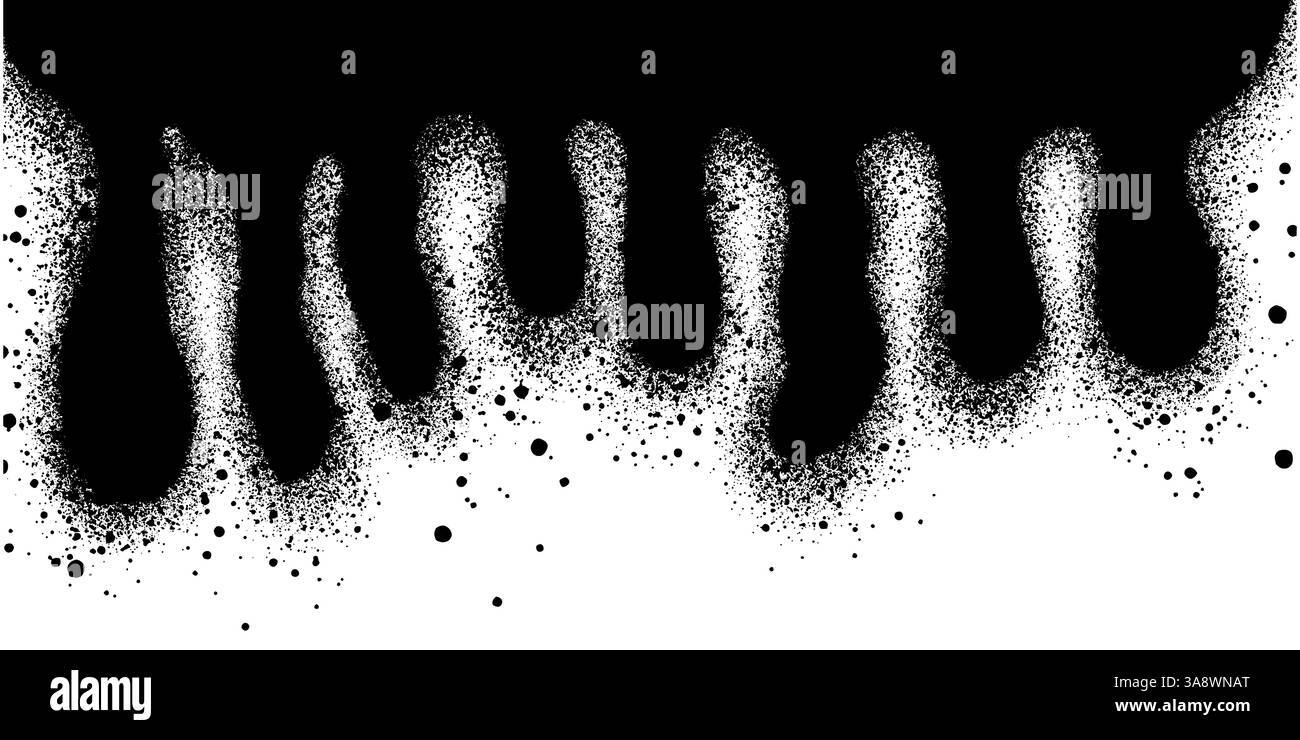 Black spray paint dripping graphic elements in graffiti style. Current ...