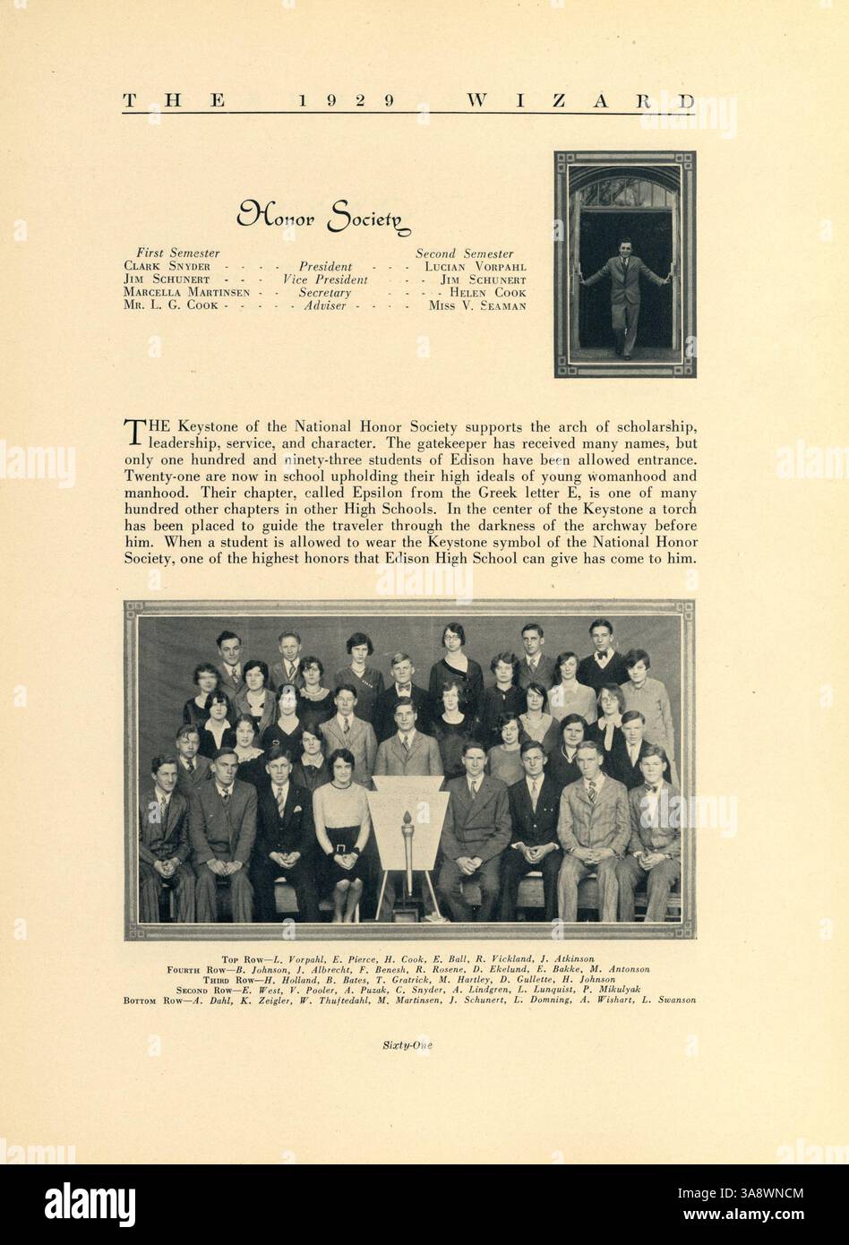 Edison High School's 1929 'Wizard' yearbook documents important school events, athletic teams ...