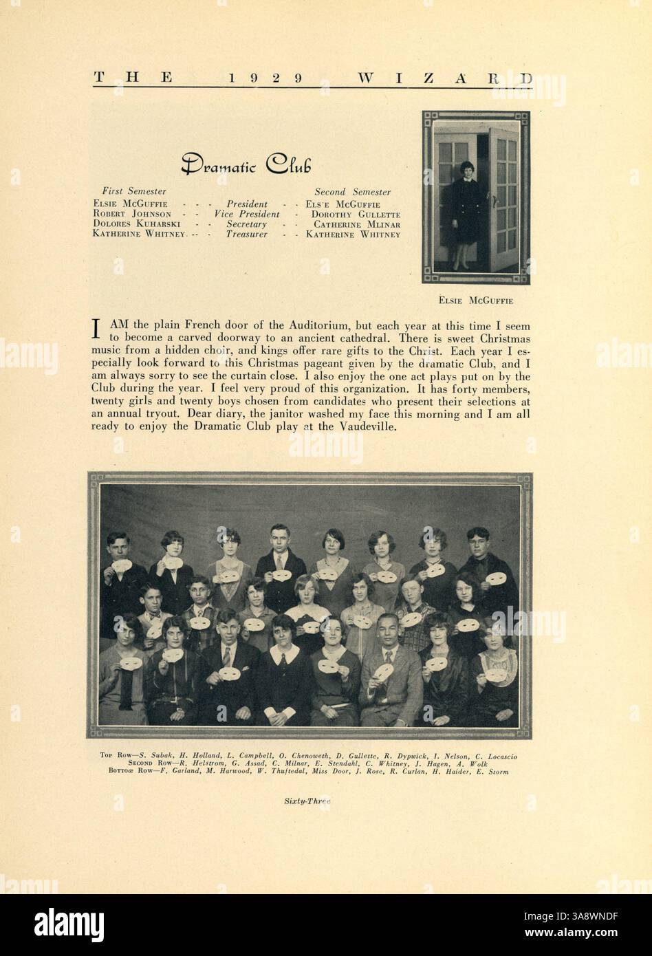 The 'Wizard' yearbook of 1929 from Edison High School captures the ...