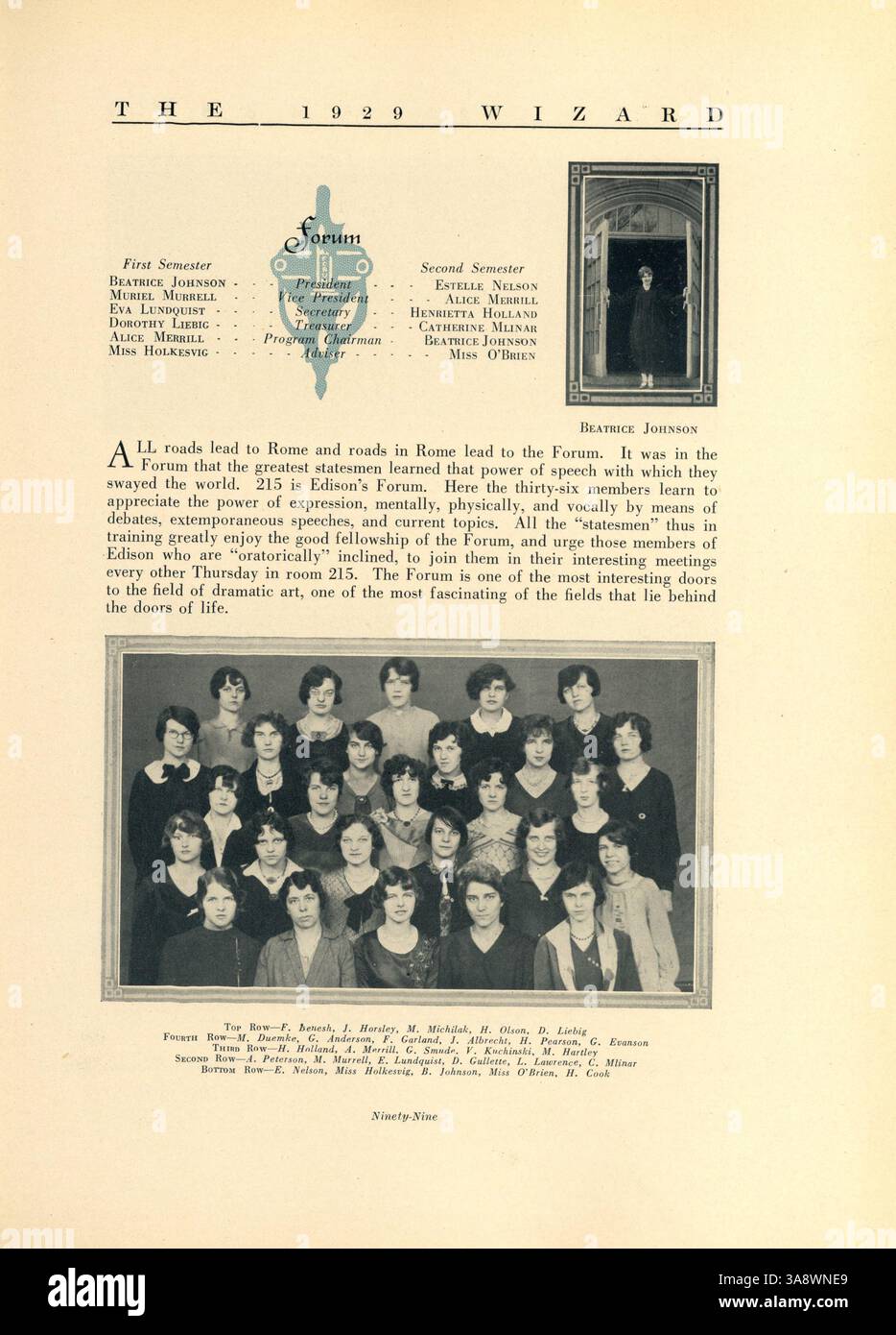 The 1929 'Wizard' yearbook from Edison High School showcases the ...