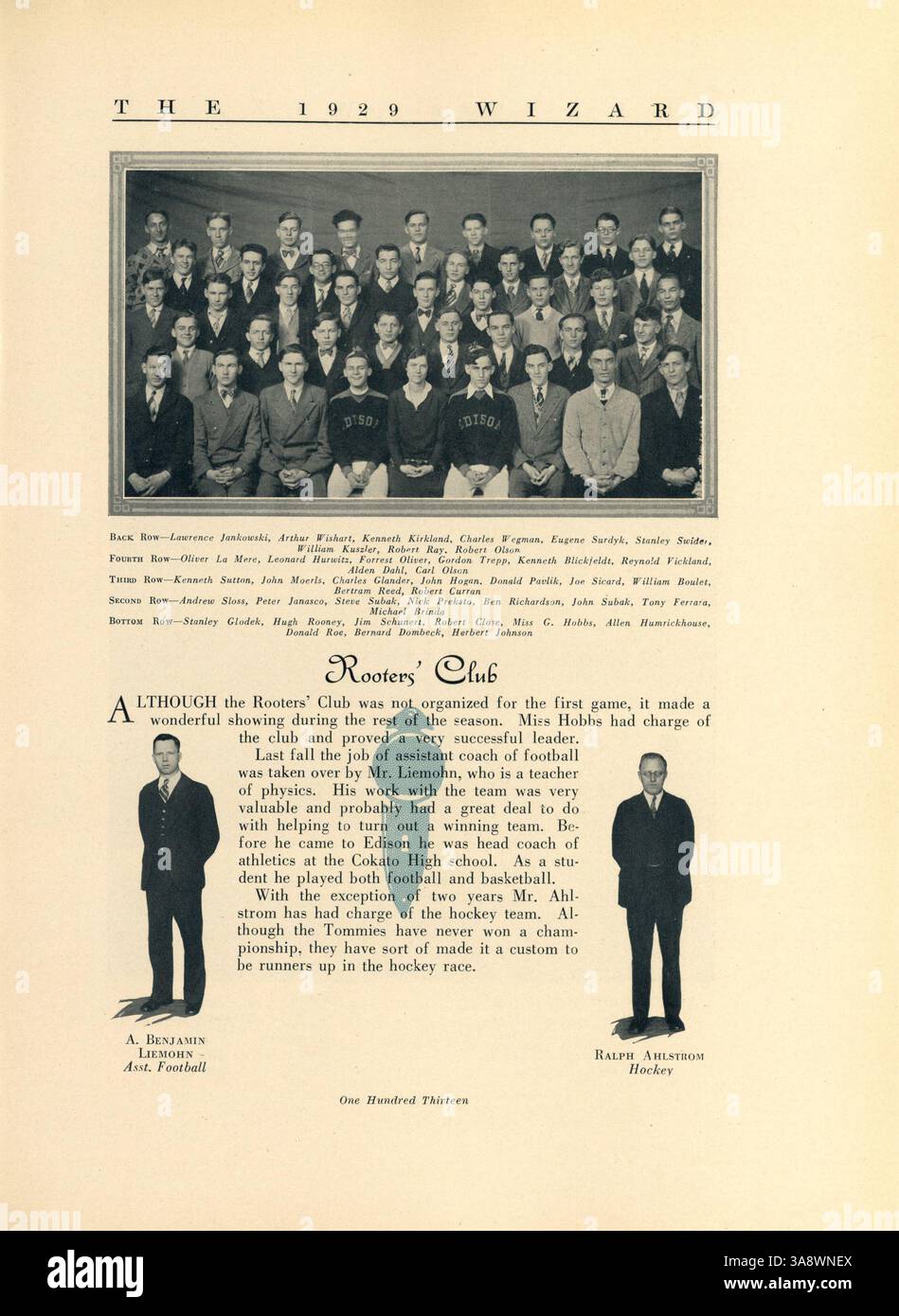 The 1929 edition of the 'Wizard' yearbook from Edison High School ...