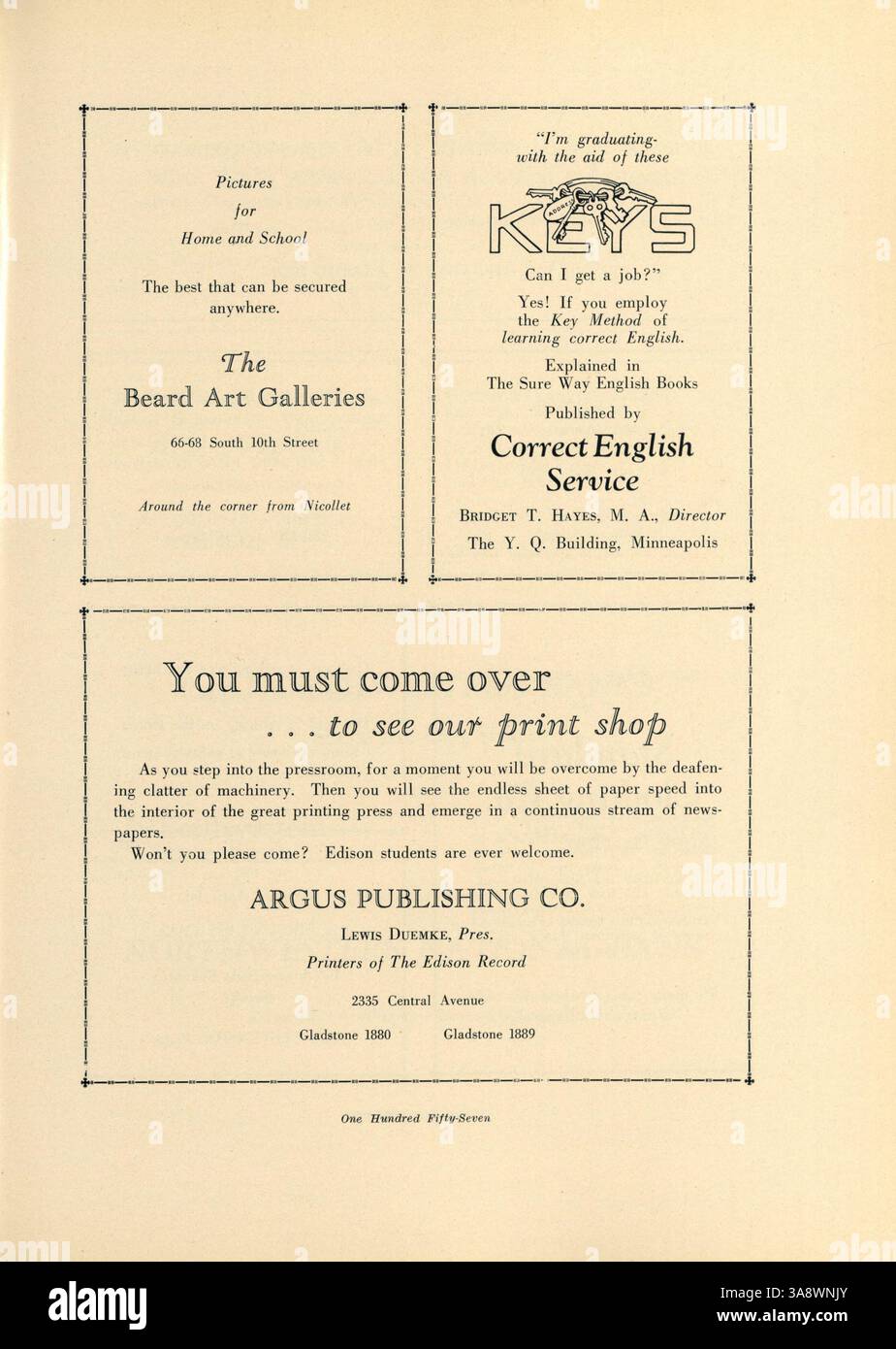 Yearbook offers a detailed look at the school year 1928 1929 hi-res stock photography and images ...