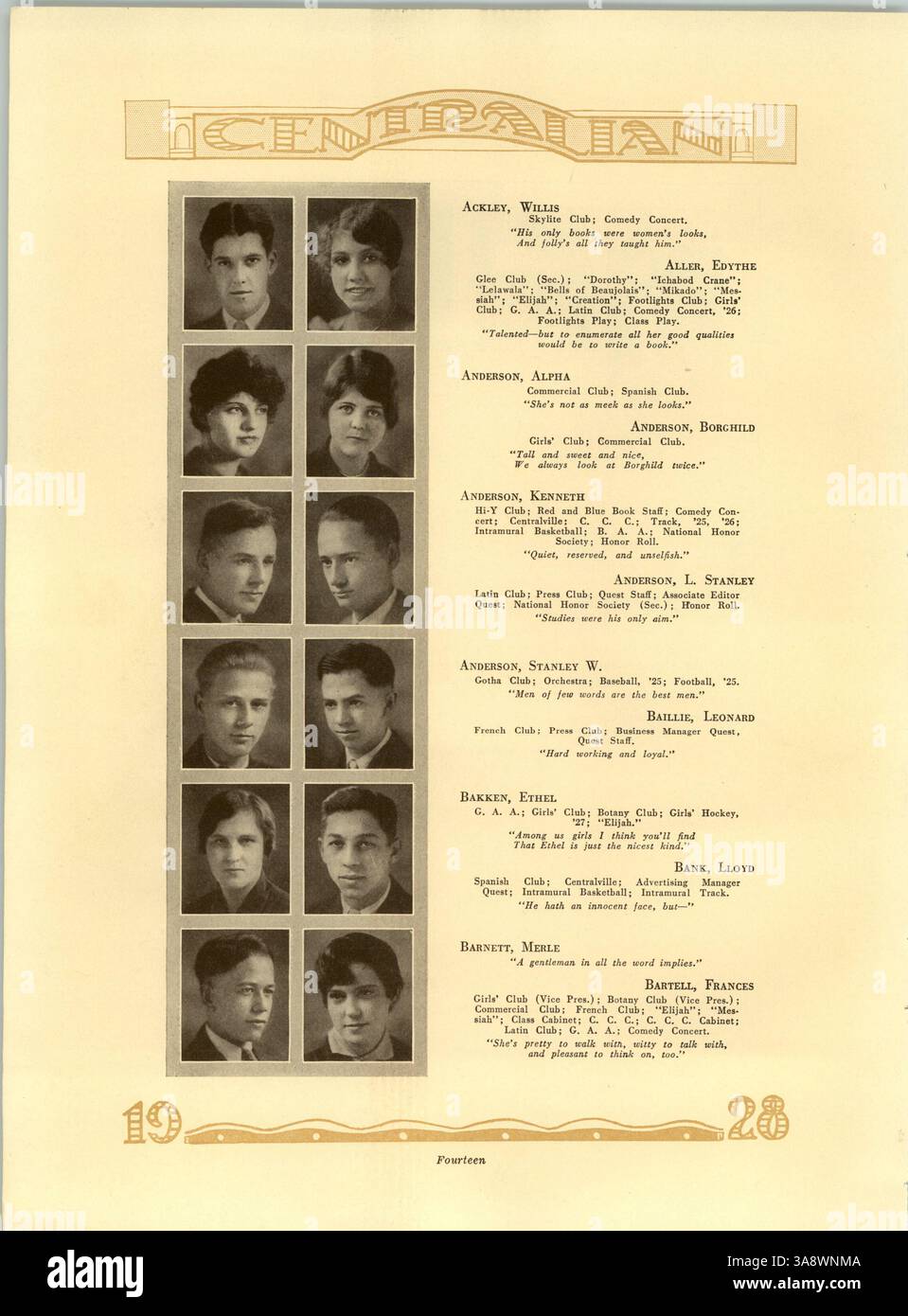 The 1928 'Centralian' yearbook from Central High School showcases students, clubs, athletics ...