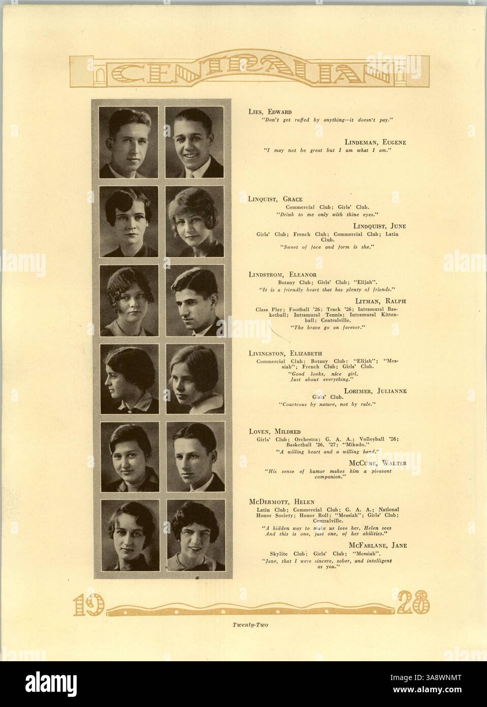 The centralian yearbook from 1928 provides a comprehensive view hi-res stock photography and ...