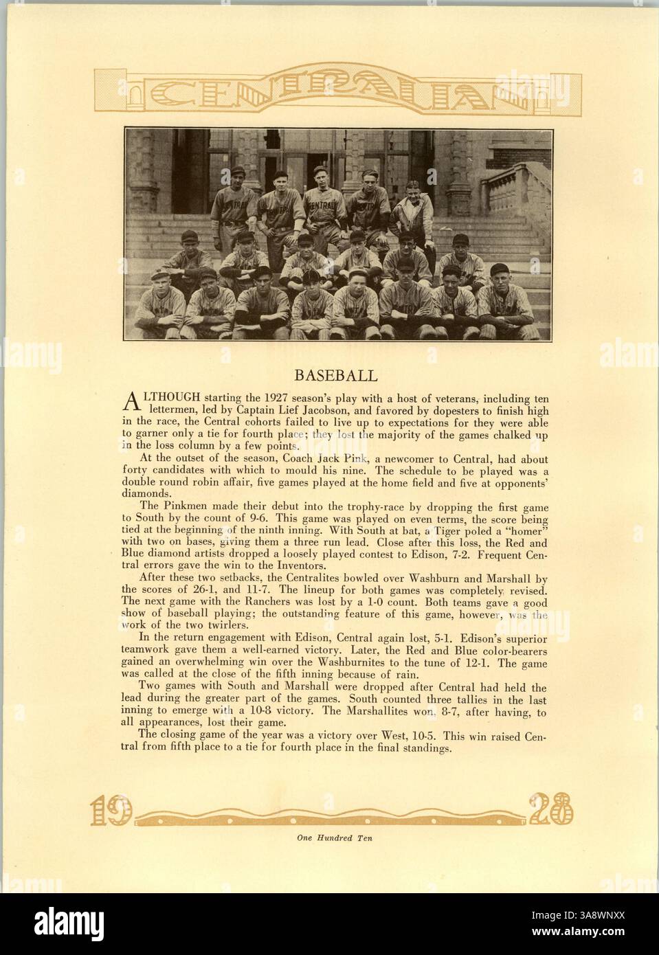 The 1928 Centralian yearbook from Central High records the student body ...