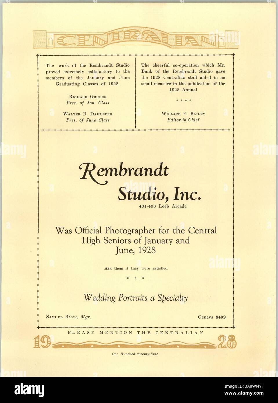 The 1928 edition of centralian yearbook reflects the events hi-res ...