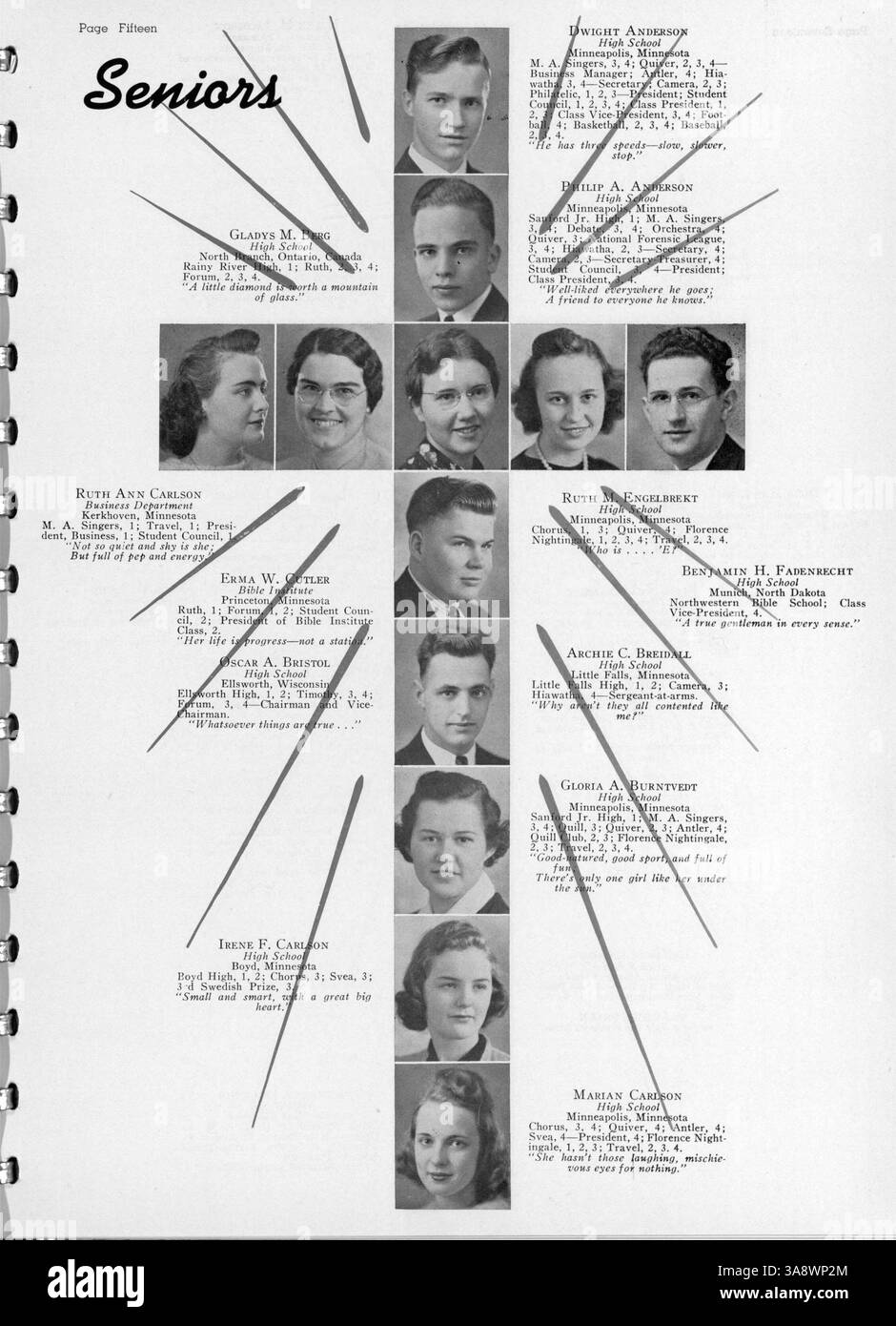 The Antler yearbook from Minnehaha Academy, 1939, captures the highlights of the 1938-1939 ...