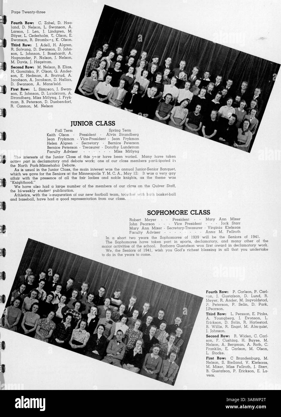 This 1939 edition of the antler yearbook documents student achievements hi-res stock photography ...