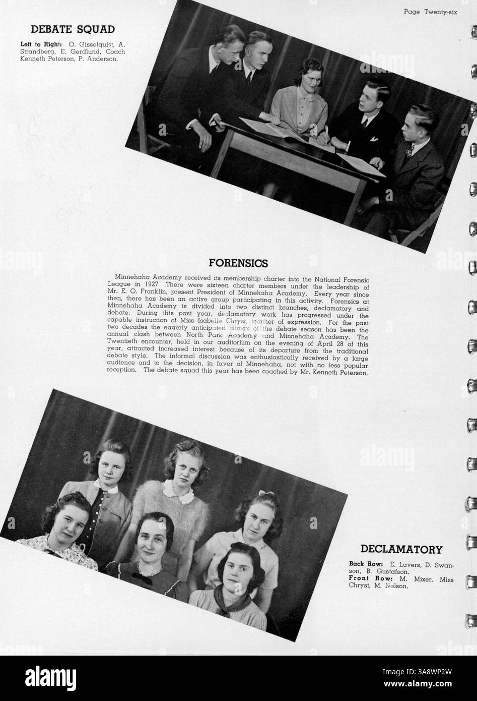This edition of Minnehaha Academy's 1939 Antler yearbook highlights student activities ...