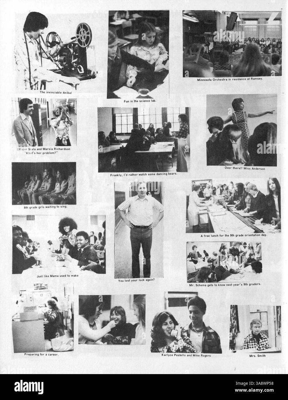 The 1974 yearbook from Ramsey Junior High School reflects the student ...