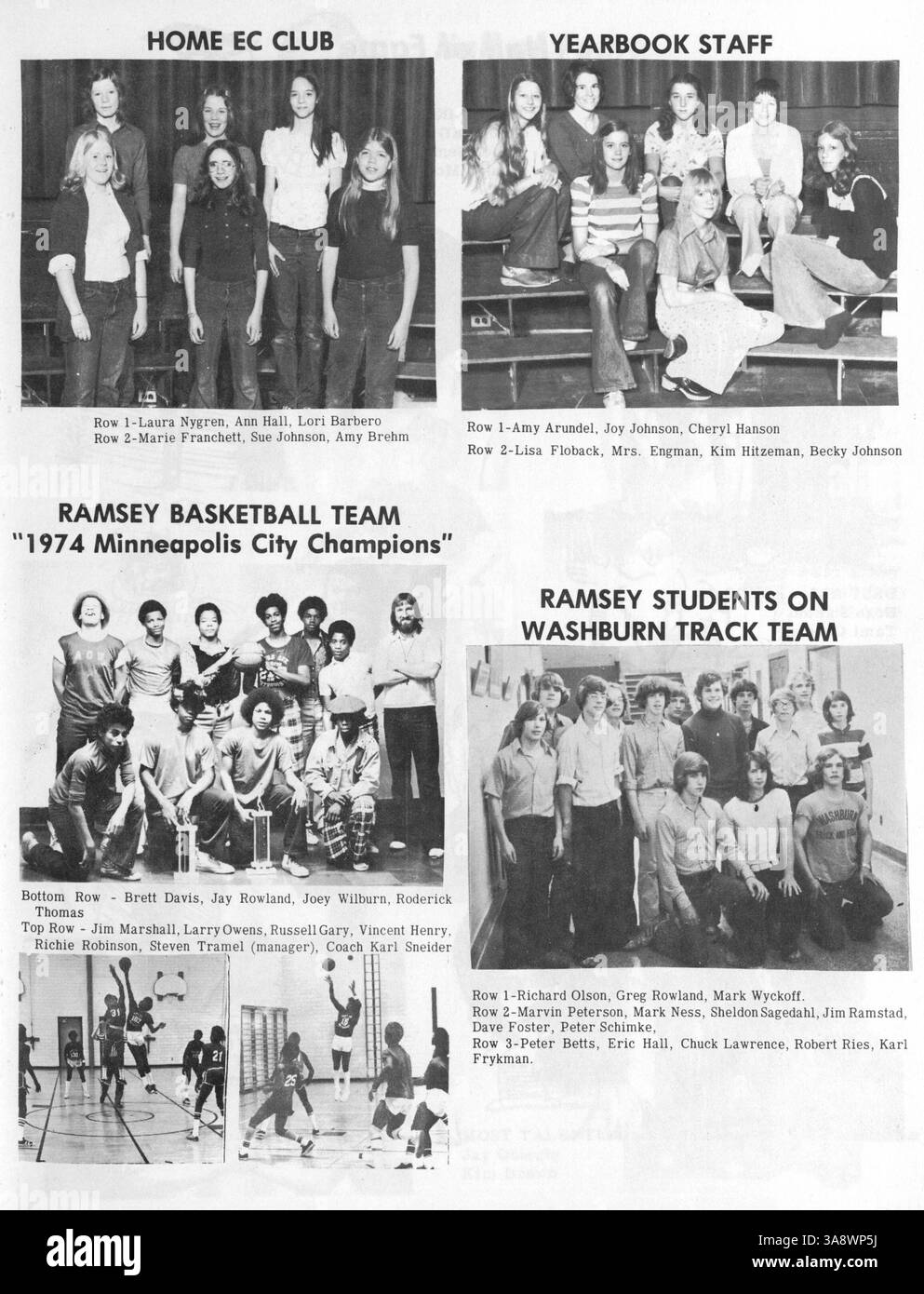 The 1974 yearbook from Ramsey Junior High School includes student ...