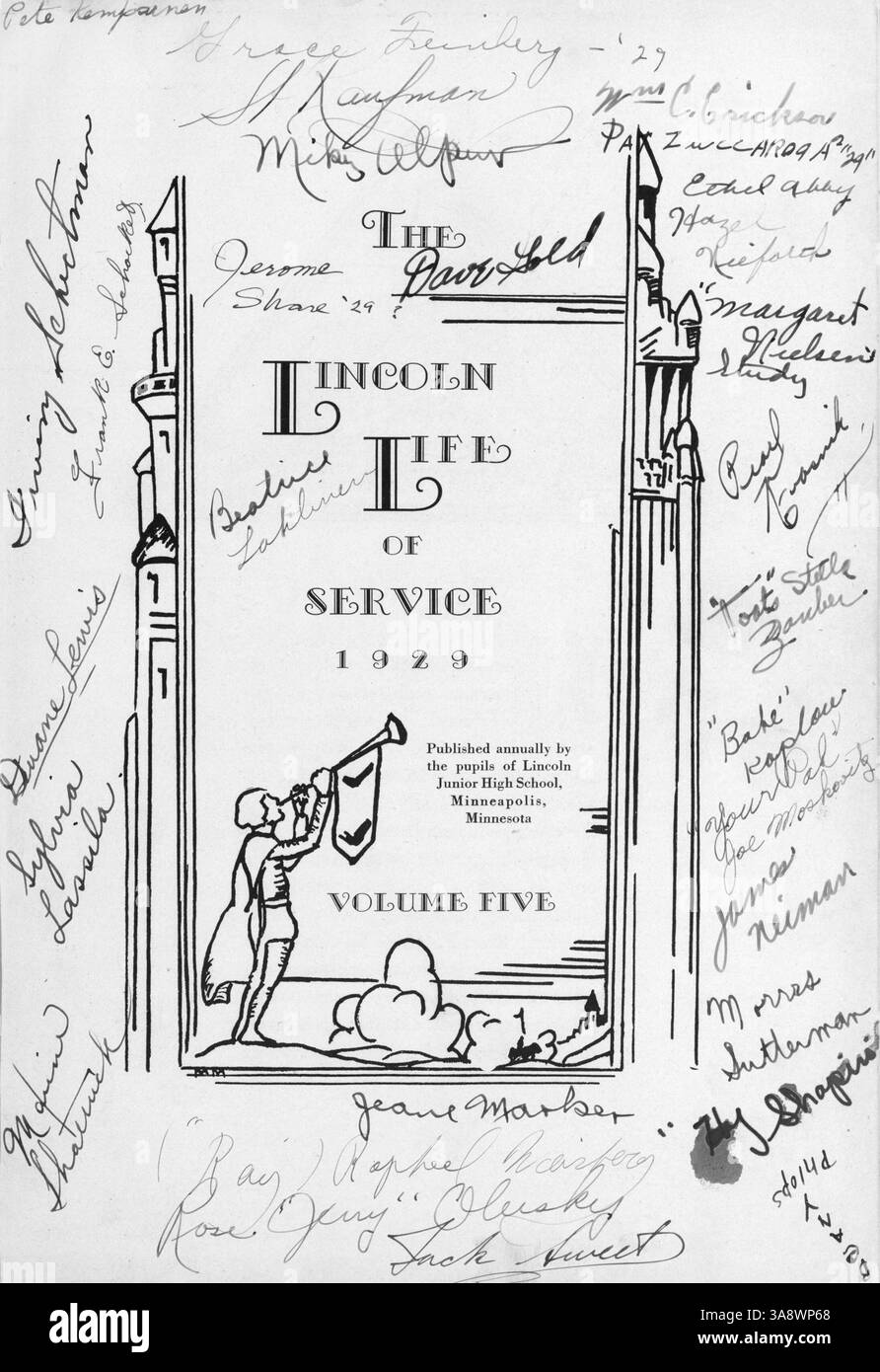 The 1929 yearbook from Lincoln Jr. High School features records of the ...