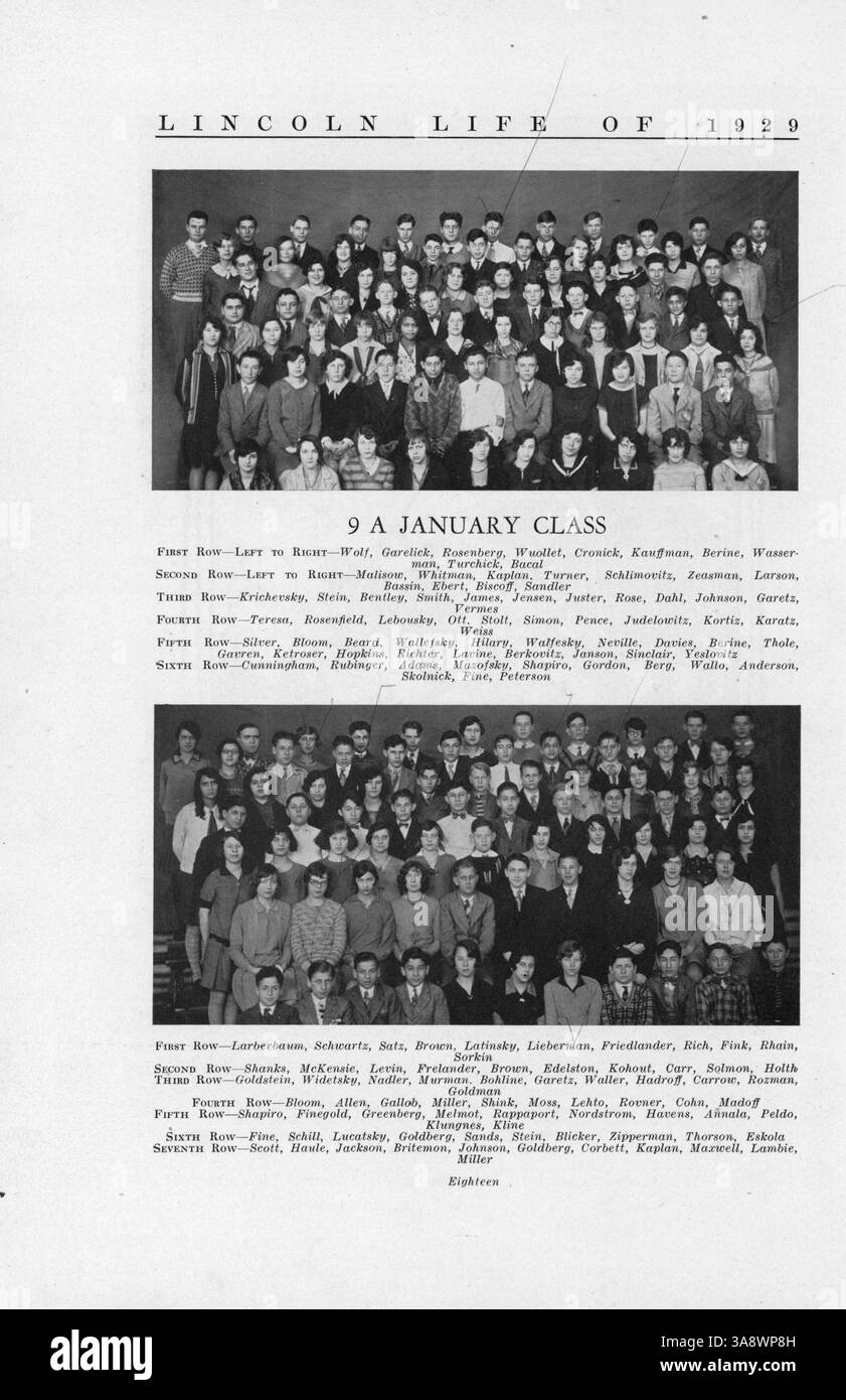 The 1929 Lincoln Junior High School Yearbook provides a detailed ...
