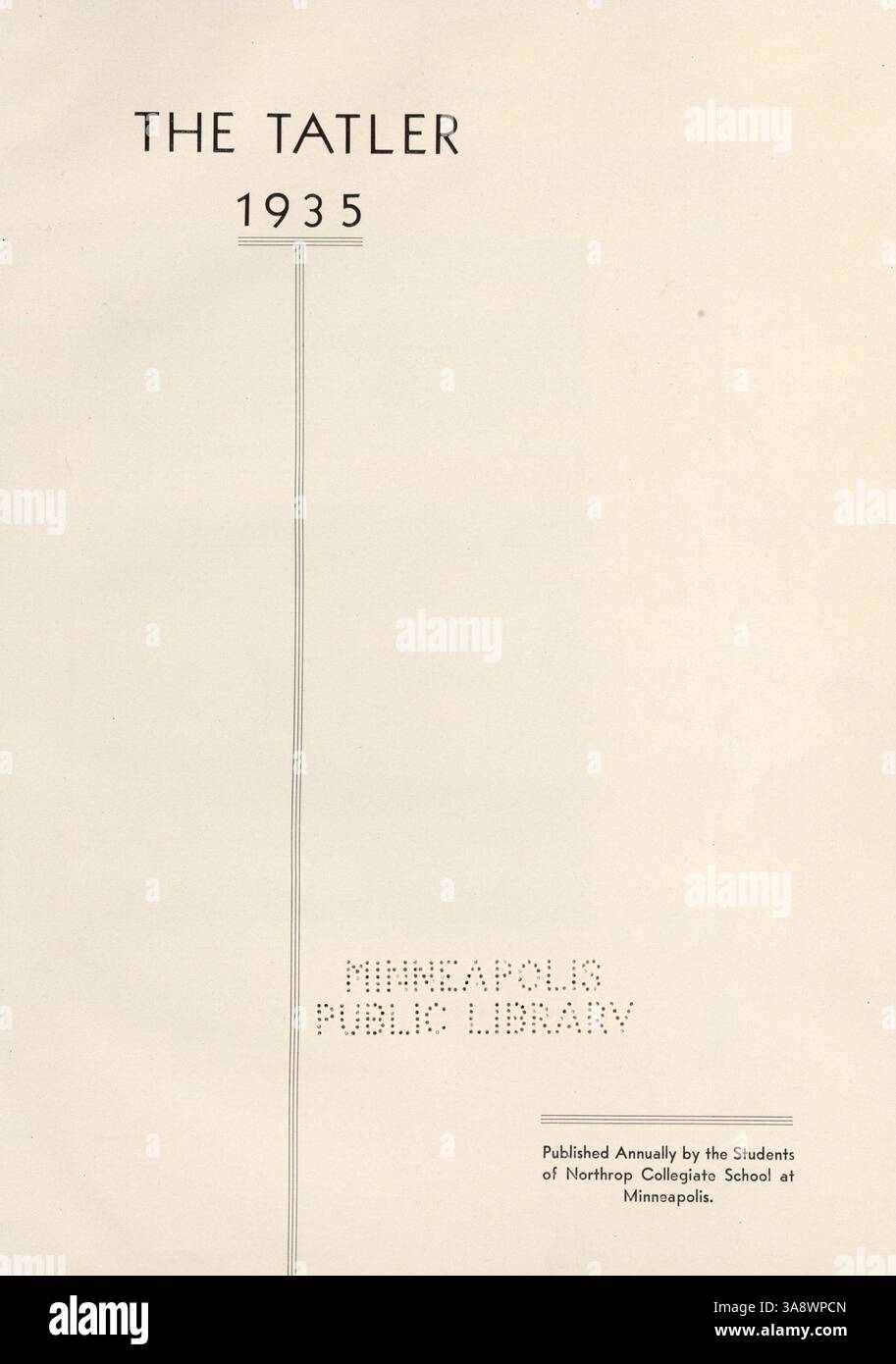 The 'Tatler' yearbook from 1935 at Northrop Collegiate records the ...