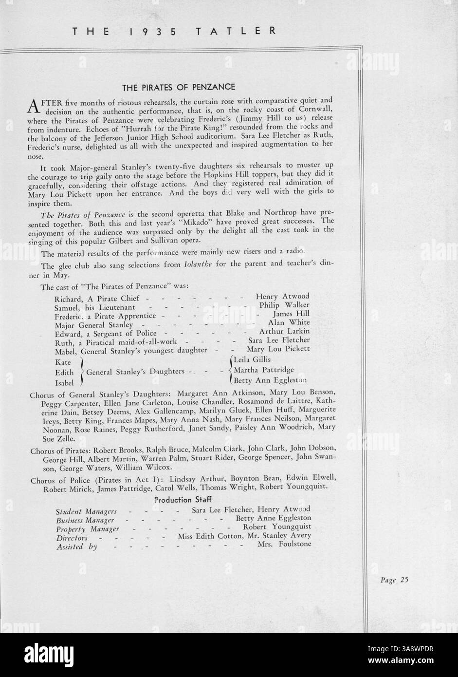 This 1935 'Tatler' yearbook from Northrop Collegiate highlights the ...