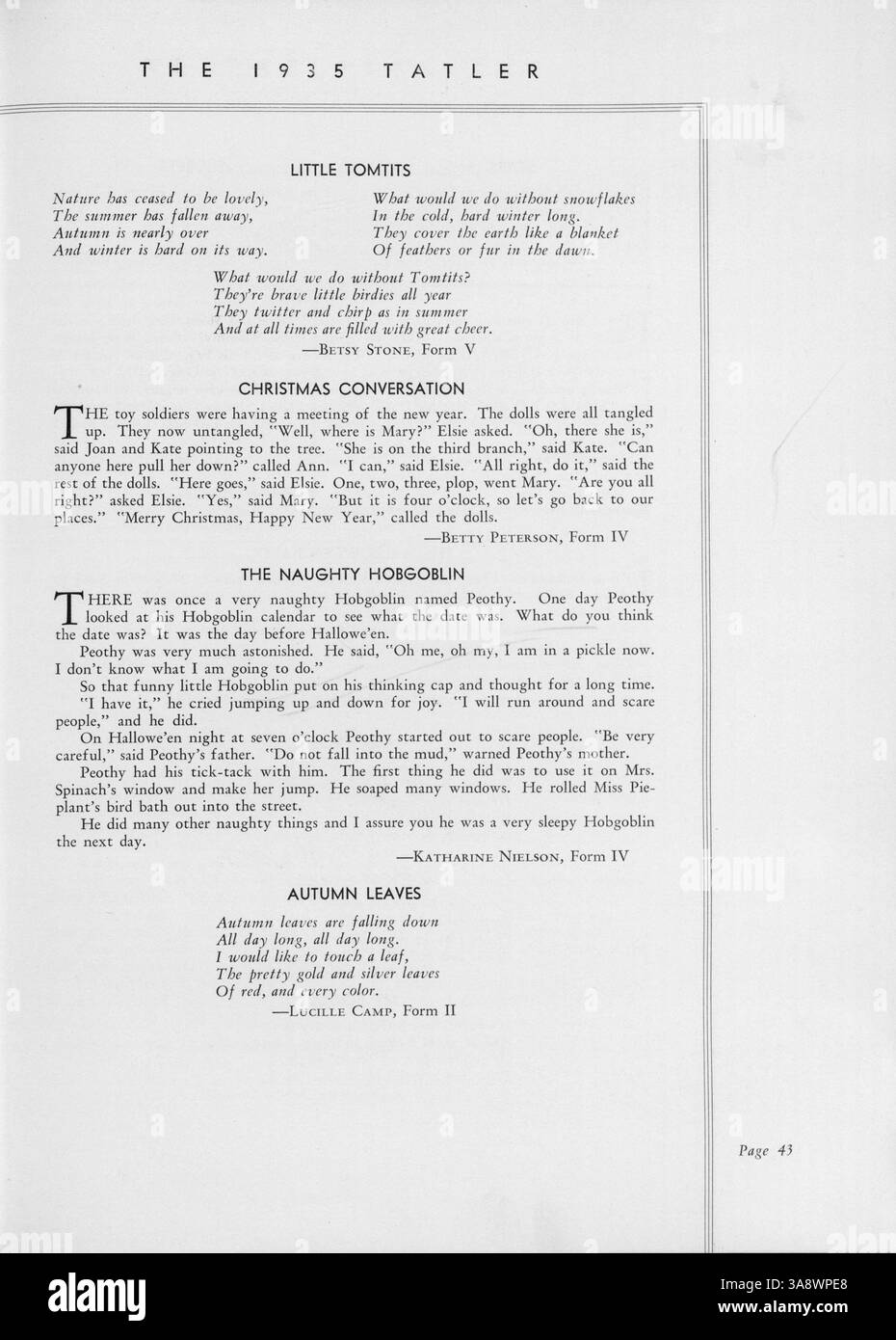 This 1935 'Tatler' yearbook from Northrop Collegiate highlights student ...