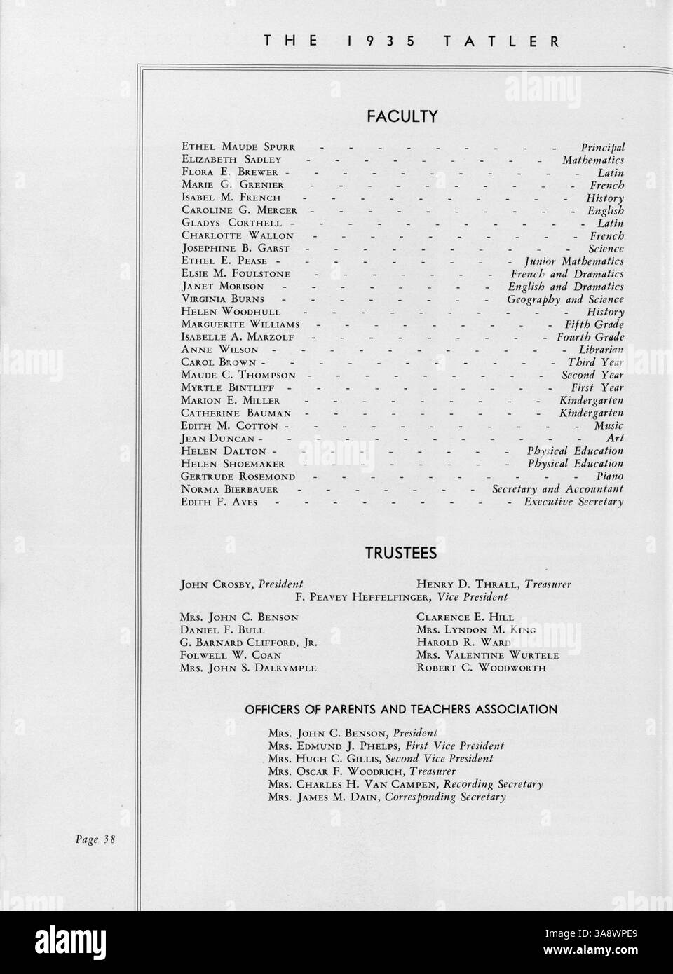 The 1935 'Tatler' yearbook from Northrop Collegiate reflects the school ...