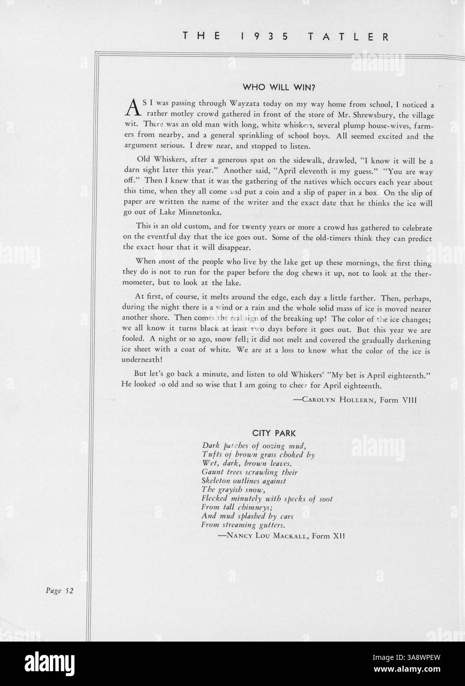 The 1935 'Tatler' yearbook from Northrop Collegiate covers the key ...