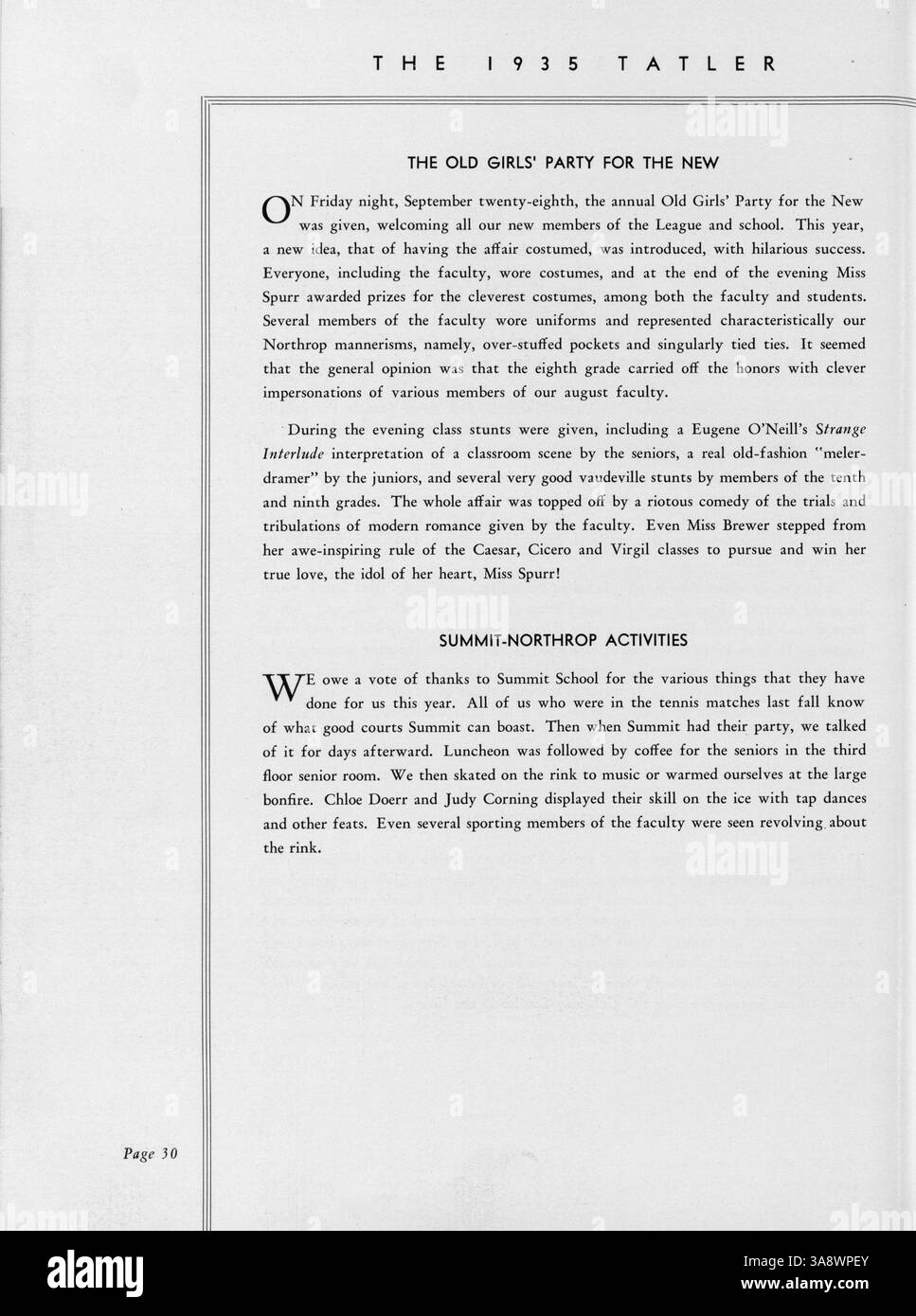 The 1935 'Tatler' yearbook from Northrop Collegiate documents the ...