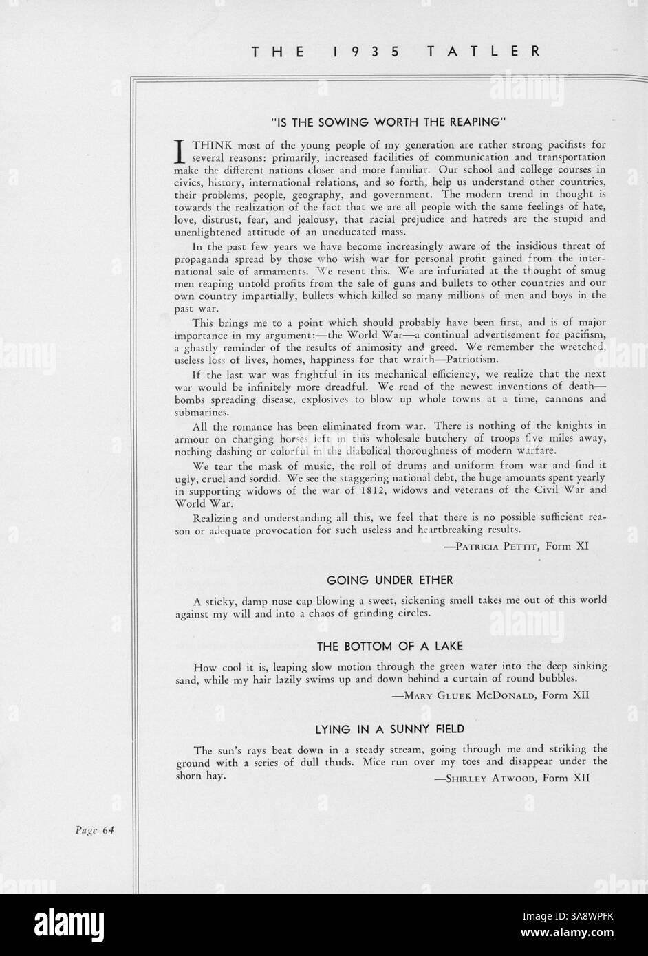 The 1935 'Tatler' yearbook offers a glimpse into Northrop Collegiate's ...