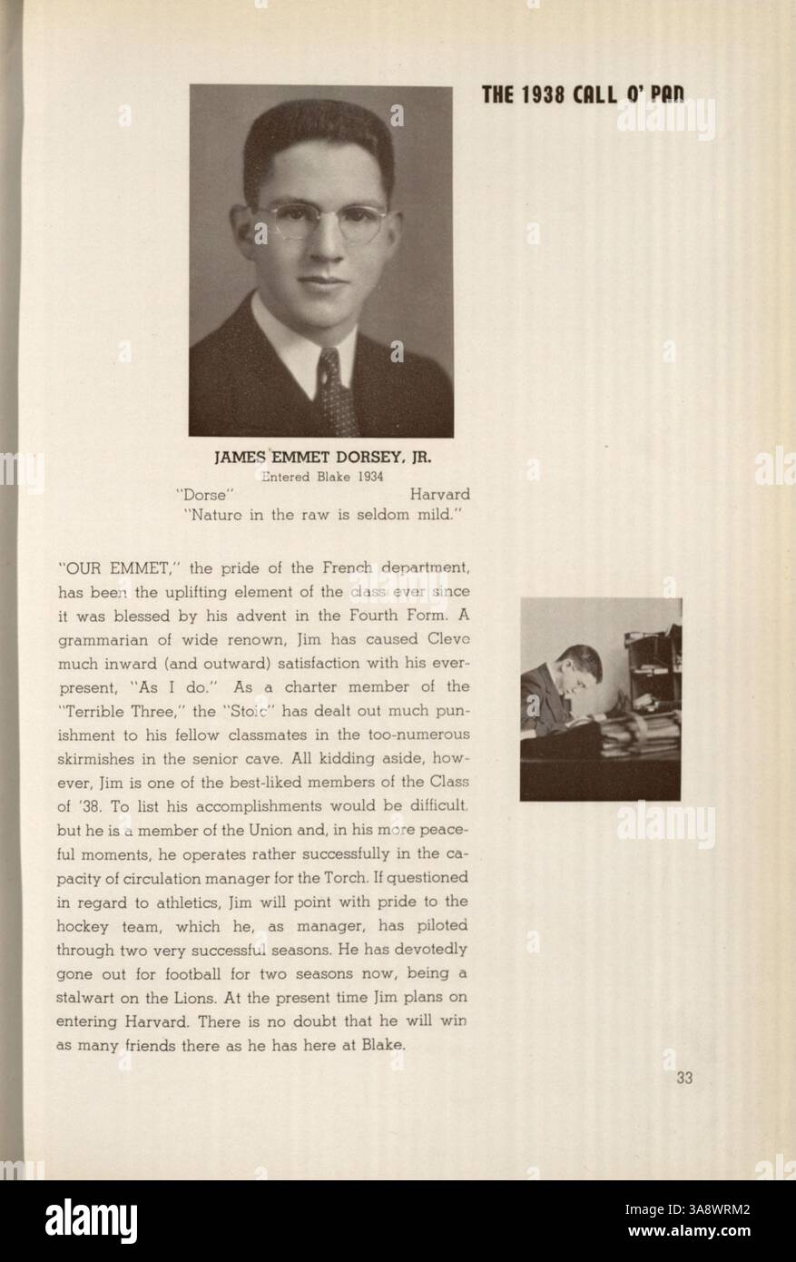 The 1938 edition of Call-O'-Pan yearbook from Blake School captures the essence of the 1937-1938 ...