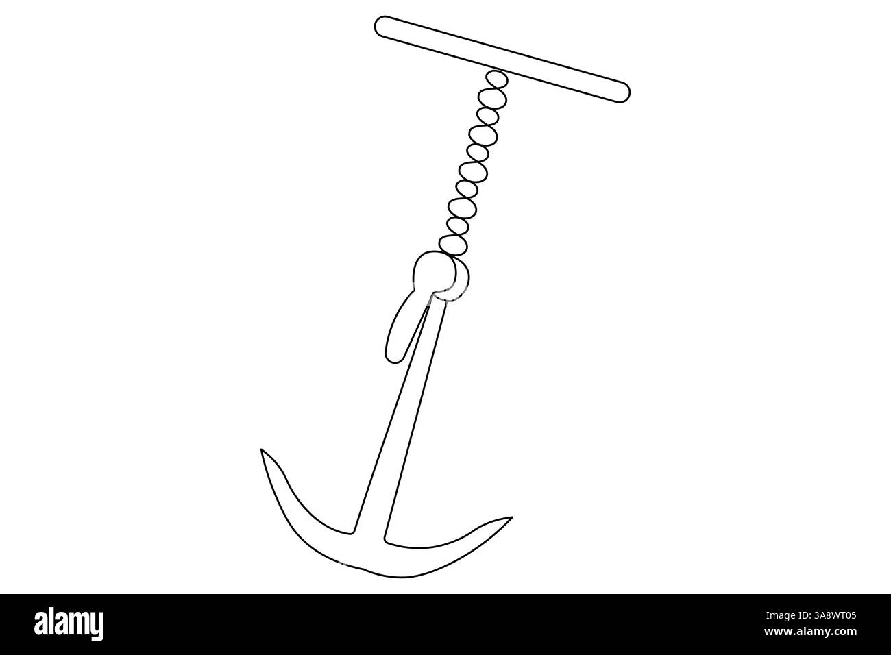 Ship anchor in continuous one line art and digital illustration Vector ...