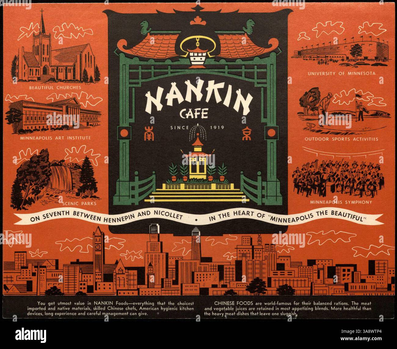 The Nankin Cafe menu features American dinners and Chinese dishes, with ...
