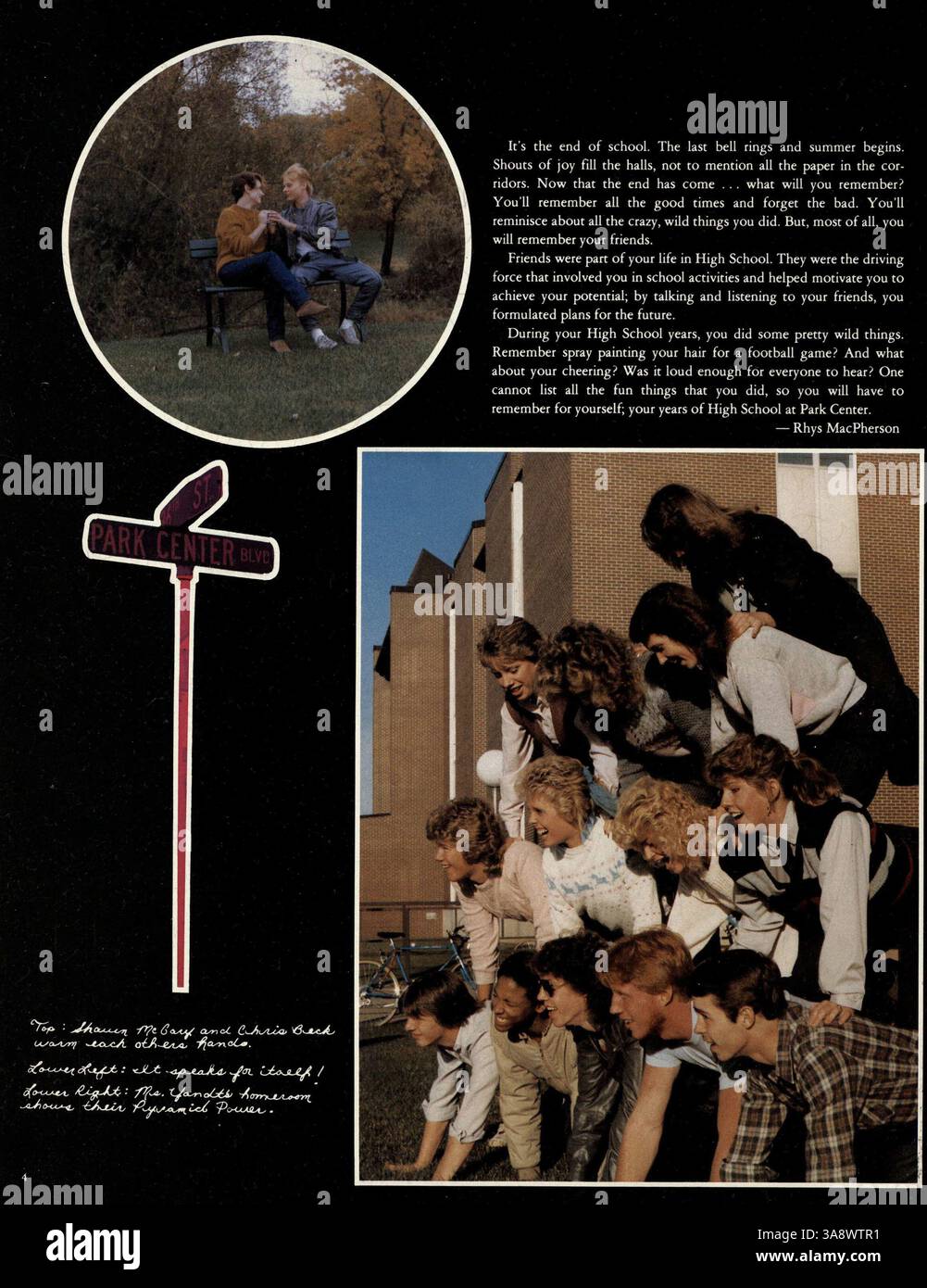 The 1985 Pirate yearbook from Park Center High captures the essence of ...