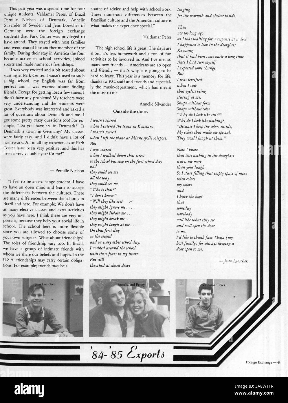 The 1985 yearbook from Park Center High School highlights athletic ...