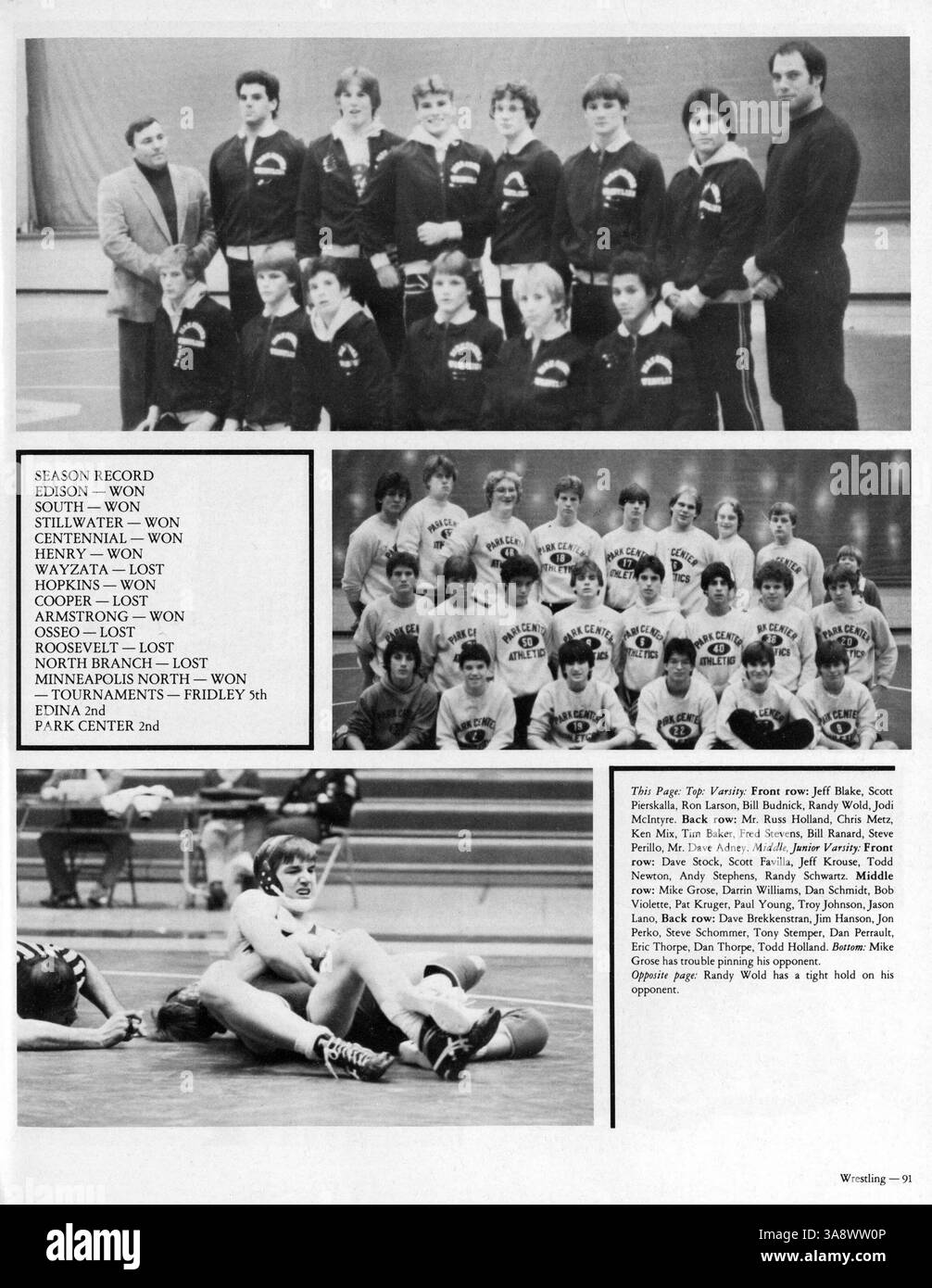 The 1985 yearbook from Park Center High School documents the ...
