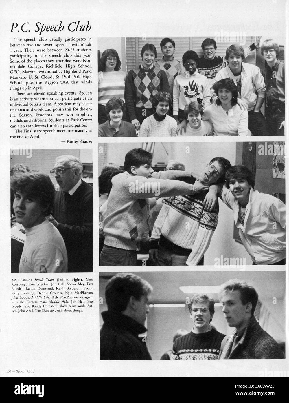 The 1985 park center high yearbook documents student life hi-res stock ...