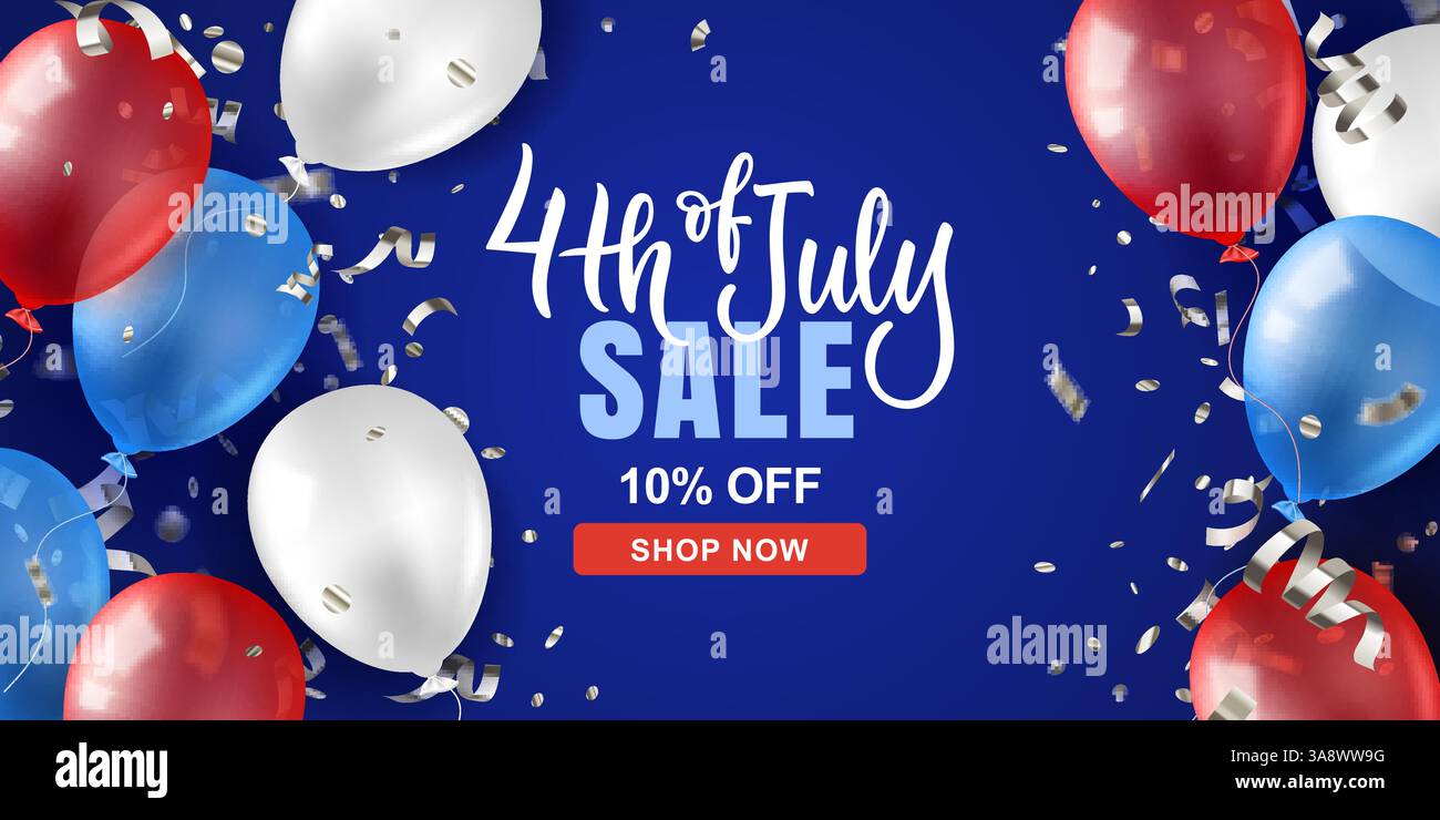 USA Independence Day 4th of July banner or poster design template with ...