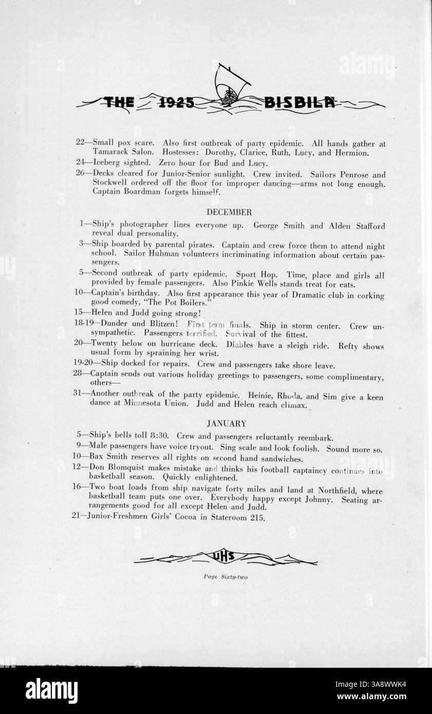 The 1925 University High School yearbook, Bisbila, highlights the key ...
