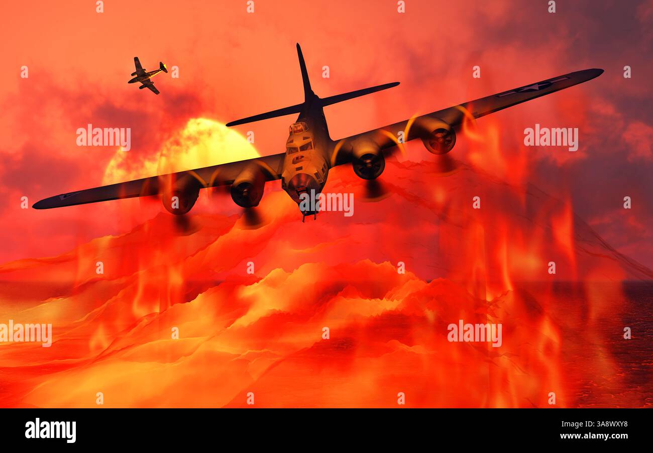 B 17 bomber falling from the sky hi-res stock photography and images ...