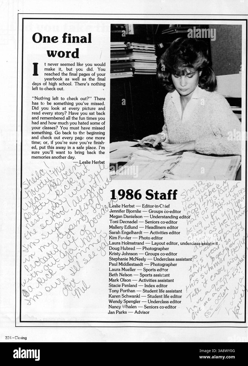 This high school yearbook from 1986 documents the academic year at ...